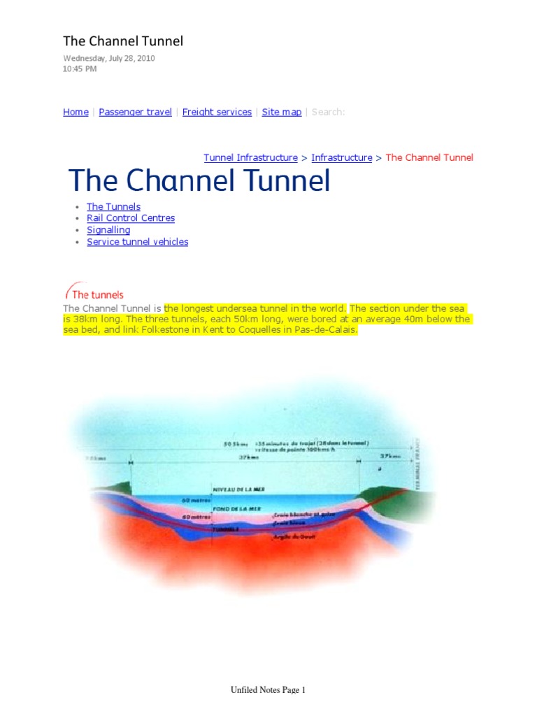 The Channel Tunnel | PDF | Rail Transport | Train
