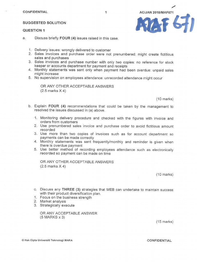 MAF671 2018 January Solution | PDF