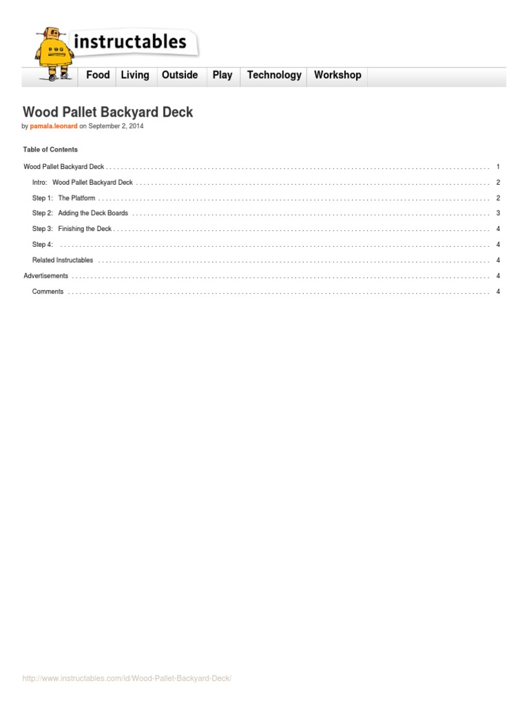 DIY Wood Pallet Backyard Deck | PDF | Lumber | Building Materials