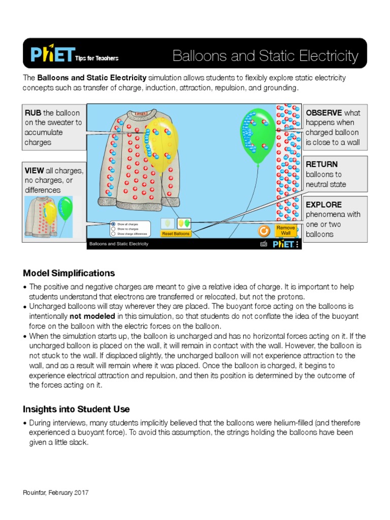 Balloons and Static Electricity HTML Guide | PDF | Electric Charge | Force