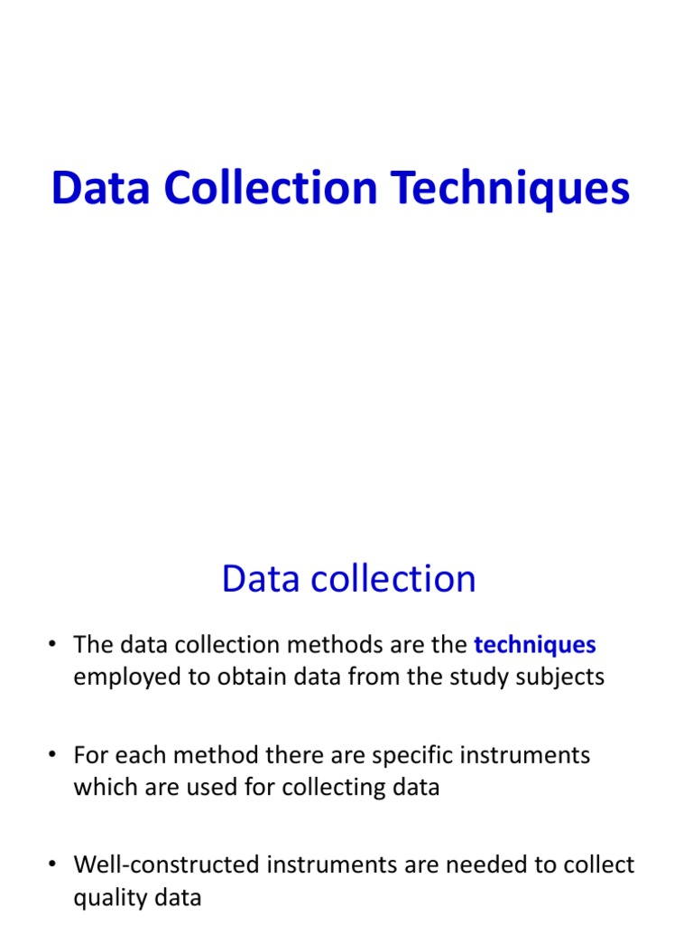 Data Collection Techniques | PDF | Focus Group | Questionnaire