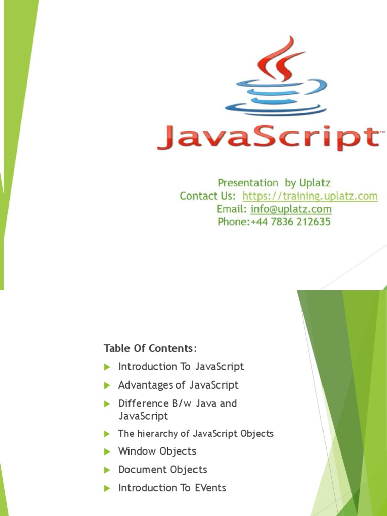 1 - Overview of JavaScript, Advantages of JS, Difference Between Java and JS | PDF | Java Script ...