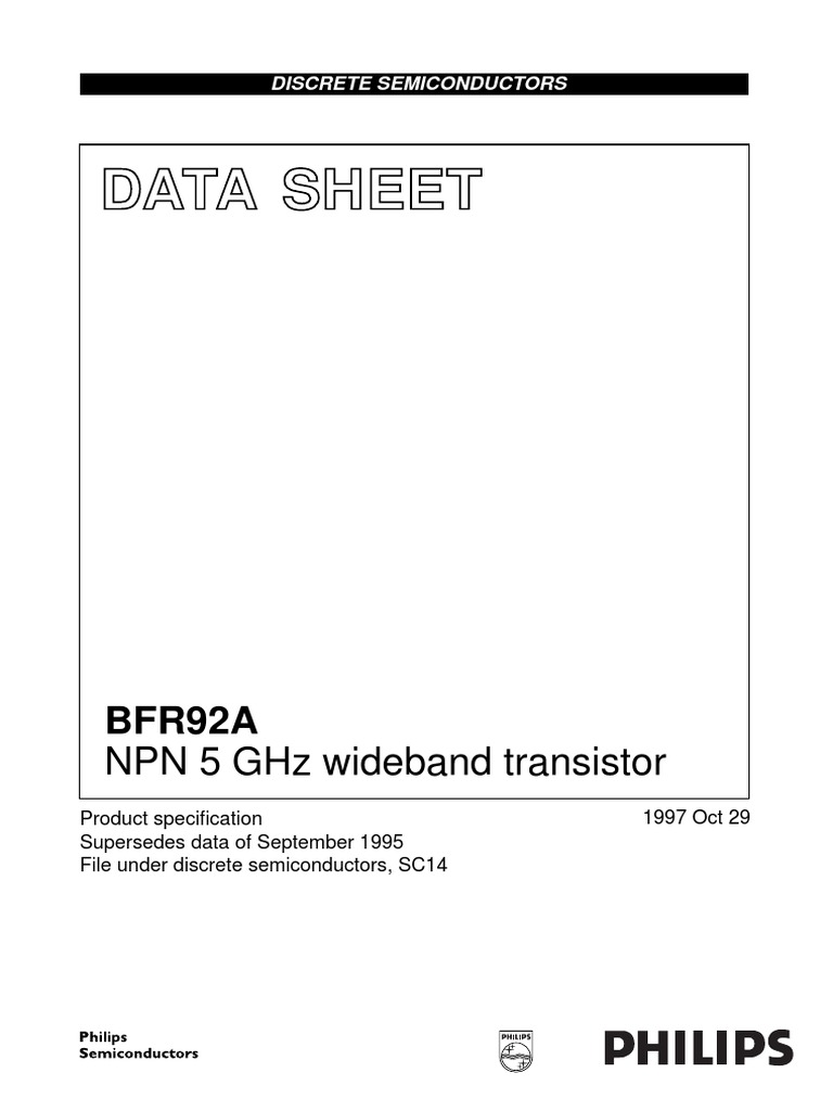Data Sheet: BFR92A | PDF | Bipolar Junction Transistor | Transistor