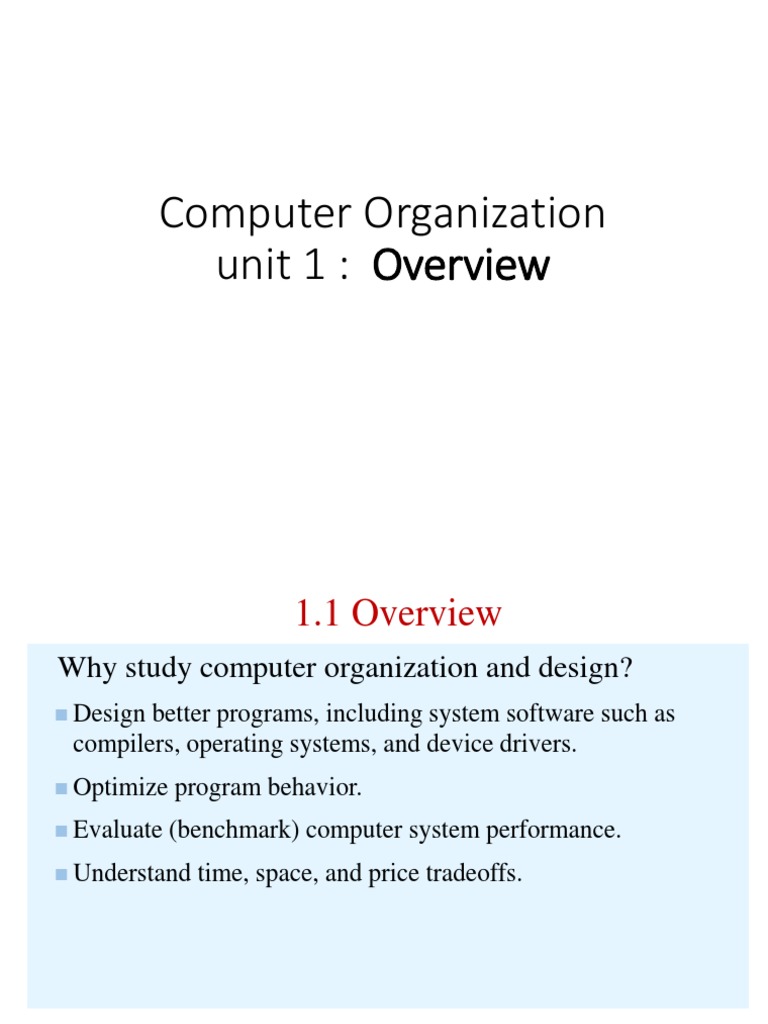 Computer Organization Unit 1: Overview | PDF | Central Processing Unit ...