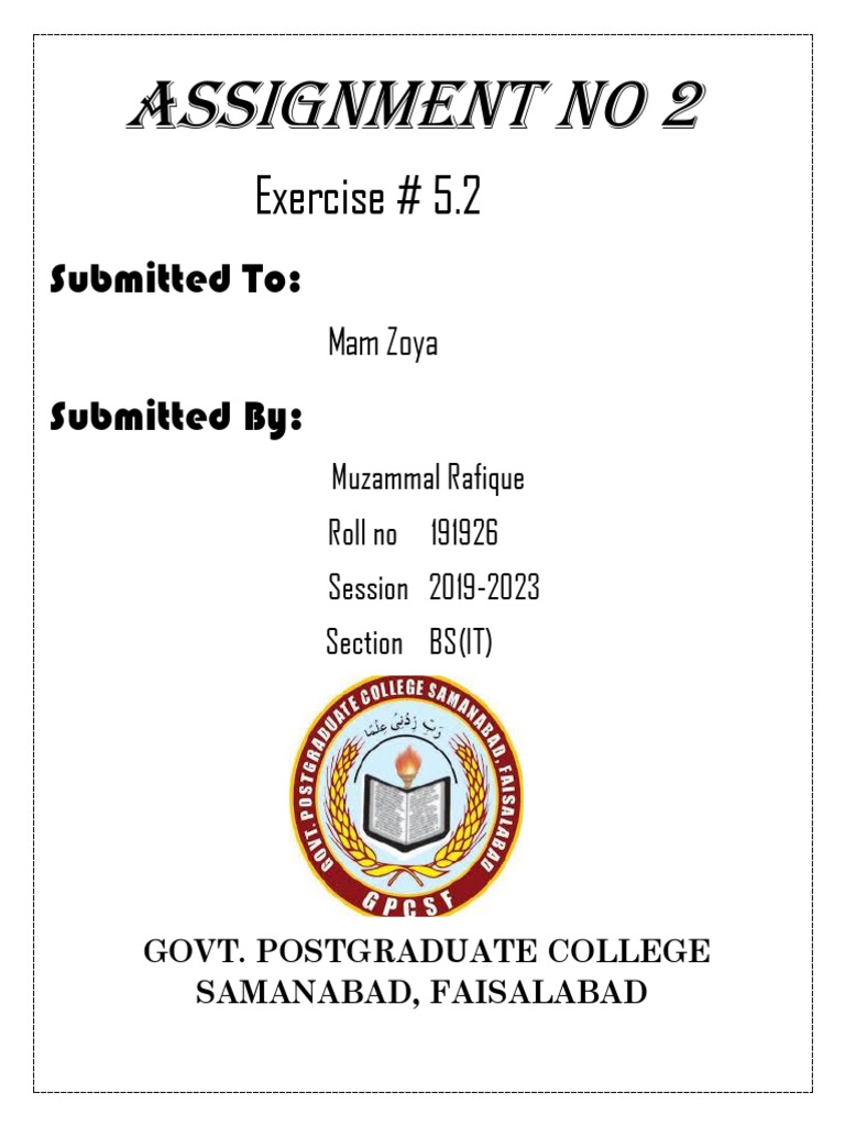 Assignment 2 Submission to Mam Zoya | PDF