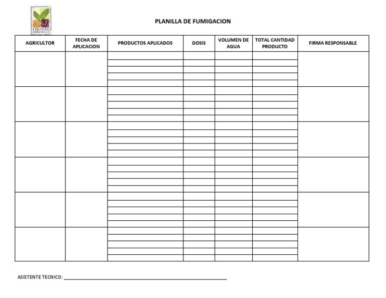 Planilla de Fumigacion | PDF