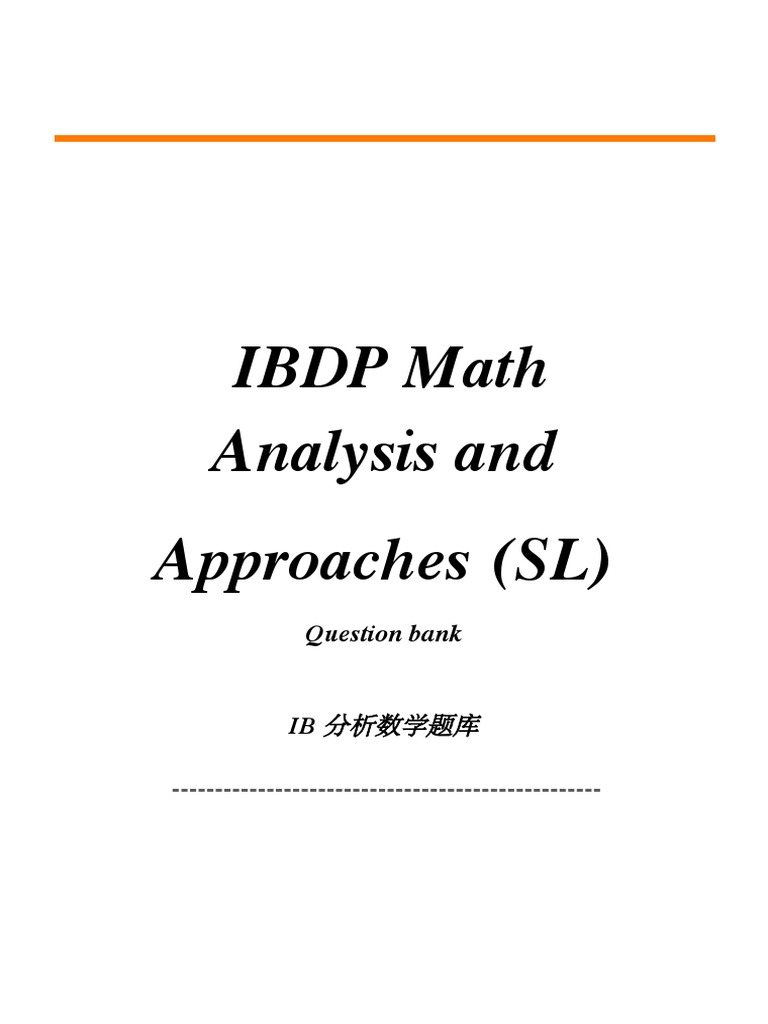 IB Math Analysis and Approaches SL Question Booklet | PDF