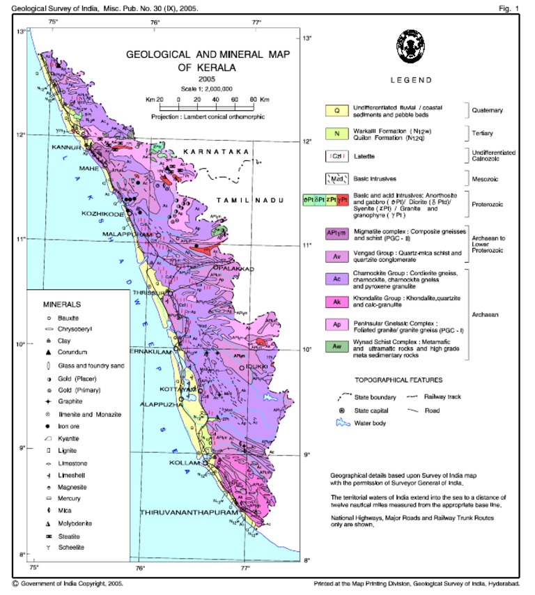 Geological Map - Kerala PDF | PDF