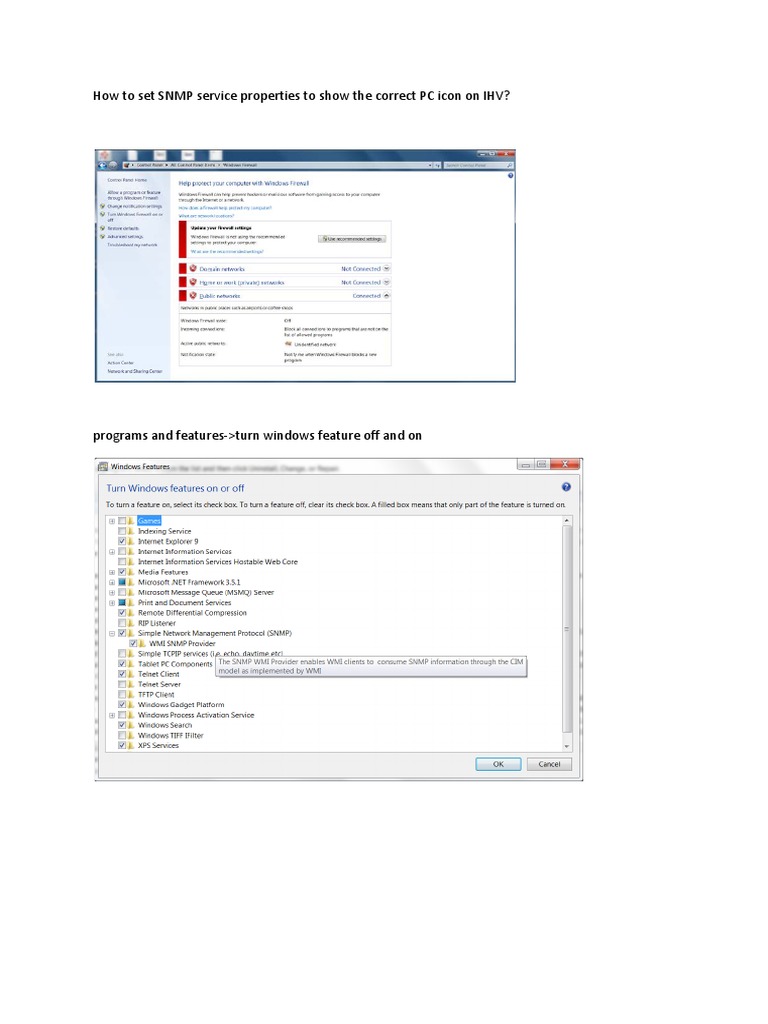 How To Set SNMP Service Properties To Show The Correct PC Icon On IHV | PDF