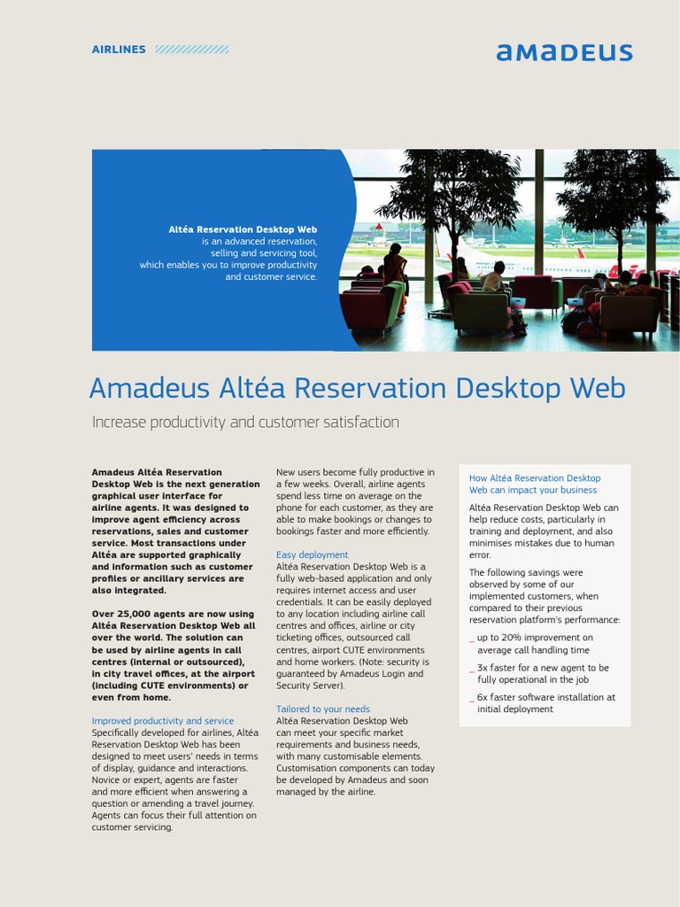 Altea Reservation Desktop Web - Case Study | PDF | Desktop Computer ...