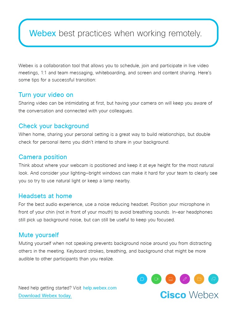 Webex Remote Working Best Practices | PDF | Career & Growth