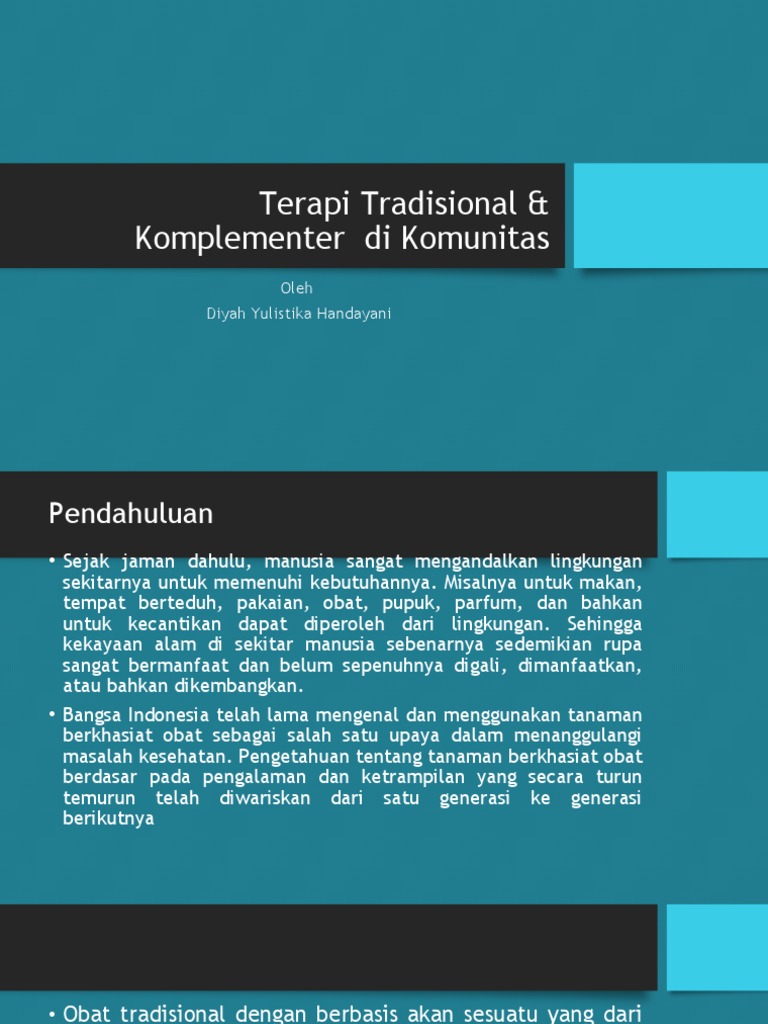 Terapi Tradisional Di Komunitas | PDF