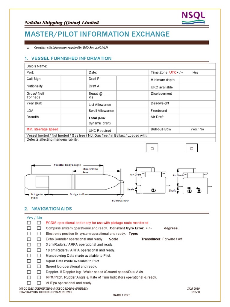 Master/Pilot Information Exchange: Nakilat Shipping (Qatar) Limited ...