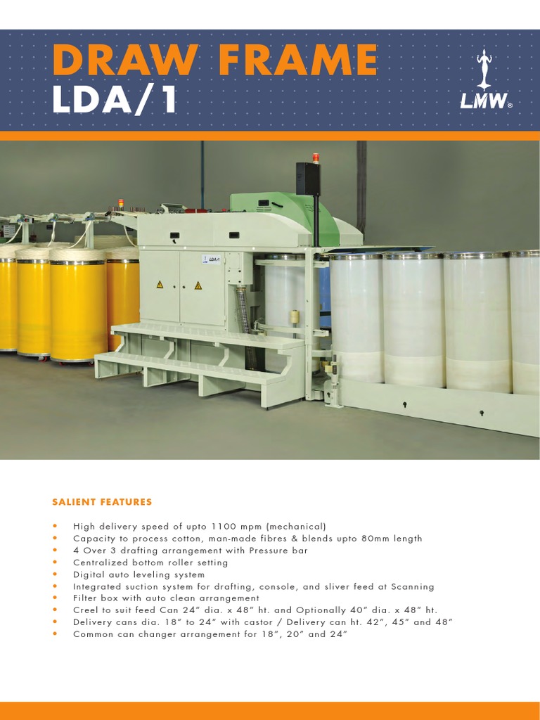 Draw Frame: Salient Features | PDF