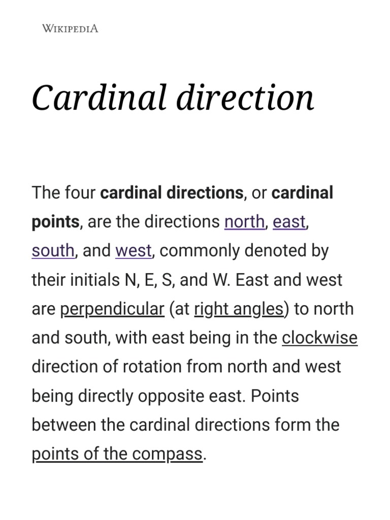 Cardinal Direction - Wikipedia | Download Free PDF | Astronomy | Navigation