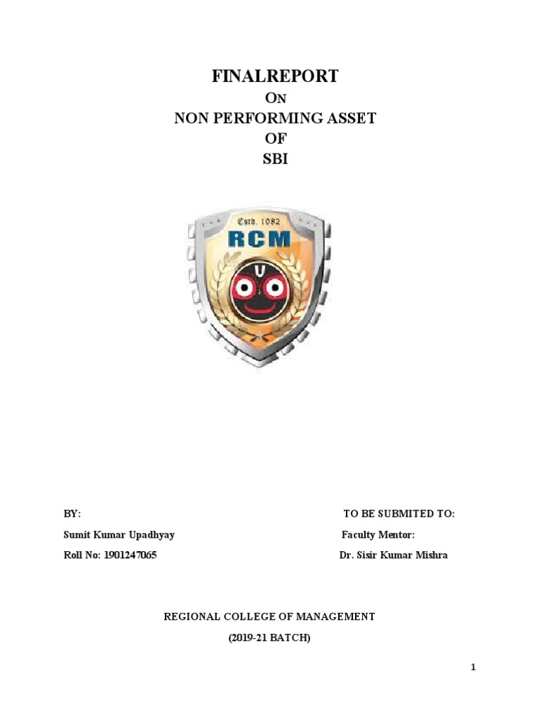 Npa of Sbi | PDF | Reserve Bank Of India | Loans