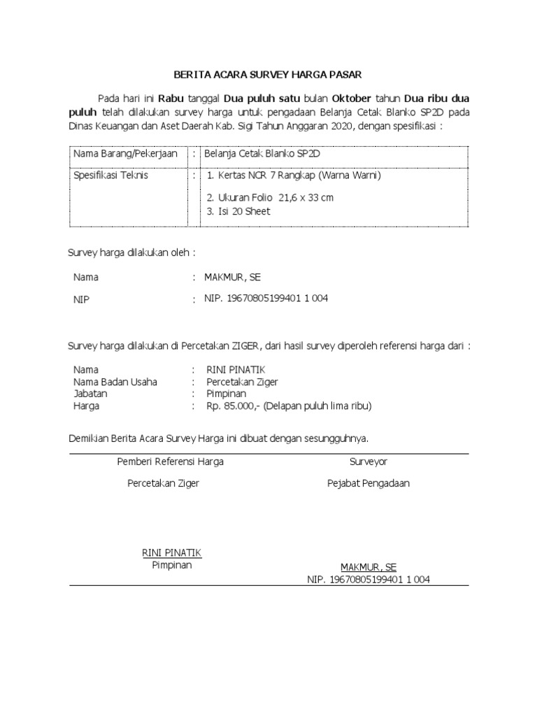 BA Survey Harga | PDF