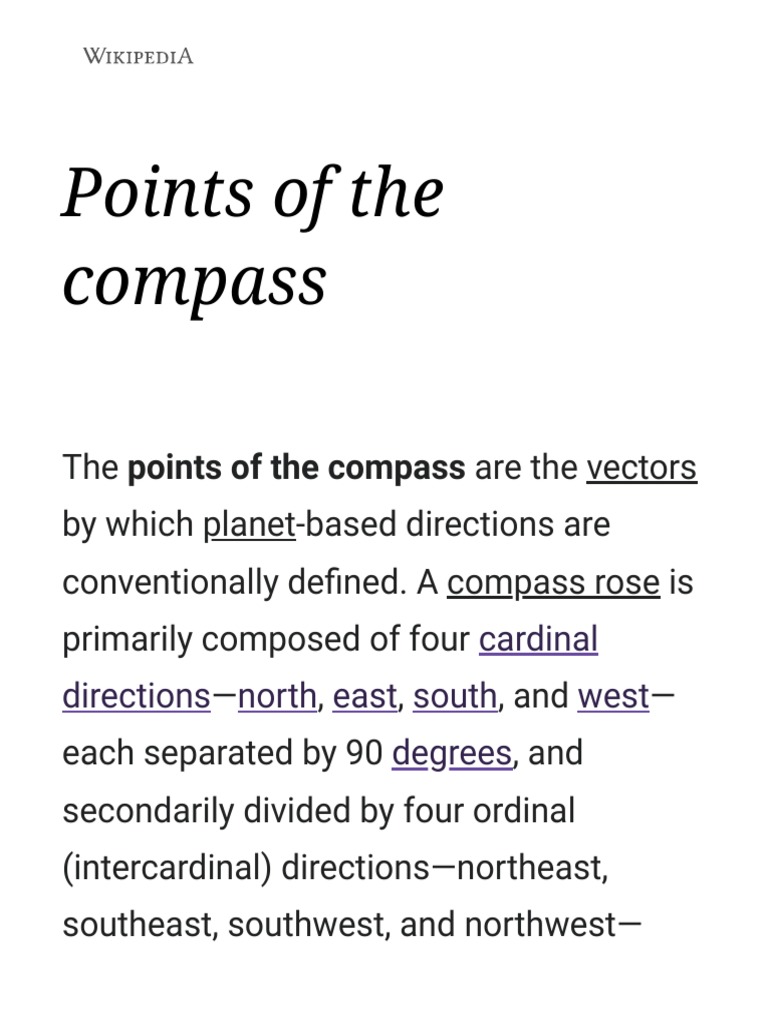 Compass Points and Their Divisions | PDF | Geometric Measurement ...