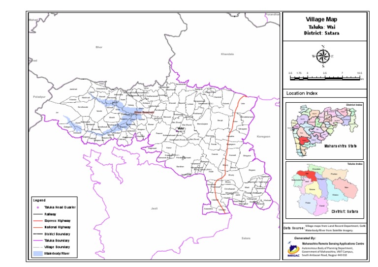 Wai Taluka Village Map Overview | PDF | Geographical Technology ...