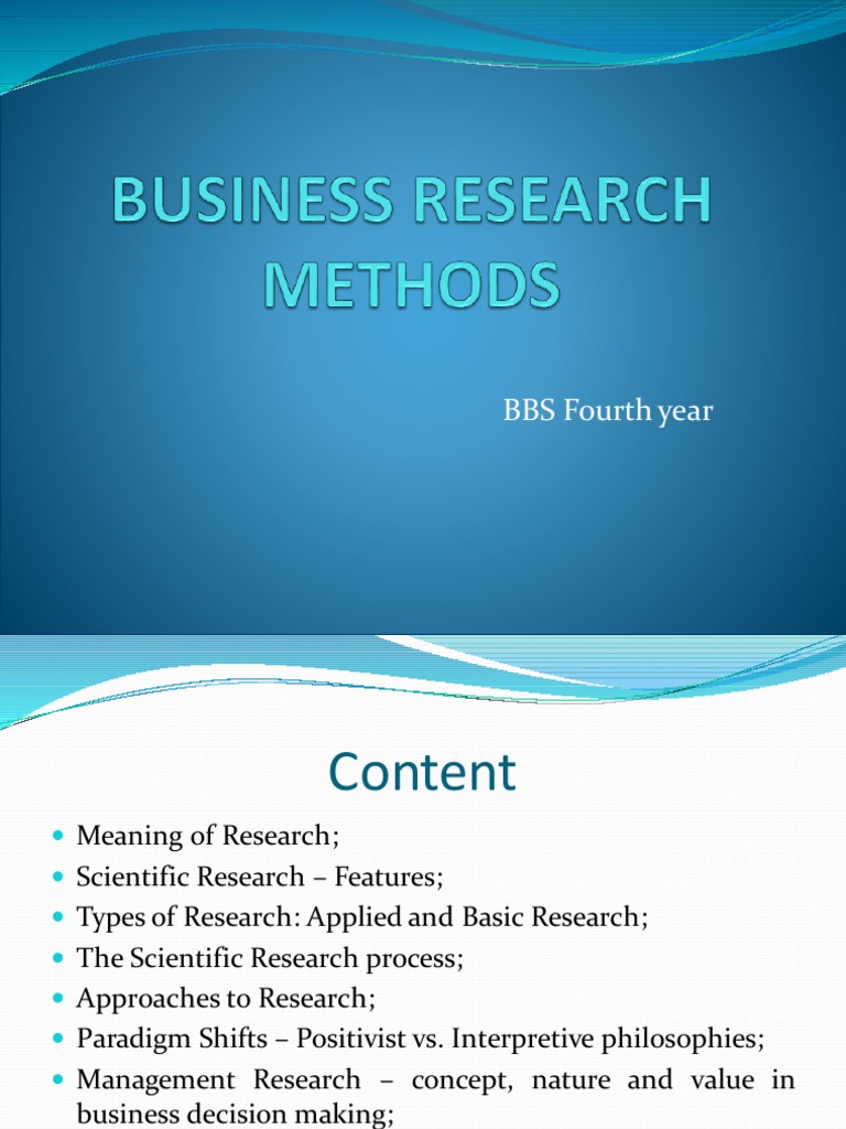 Business Research (Chapter 1) 322471326 | PDF | Scientific Method ...