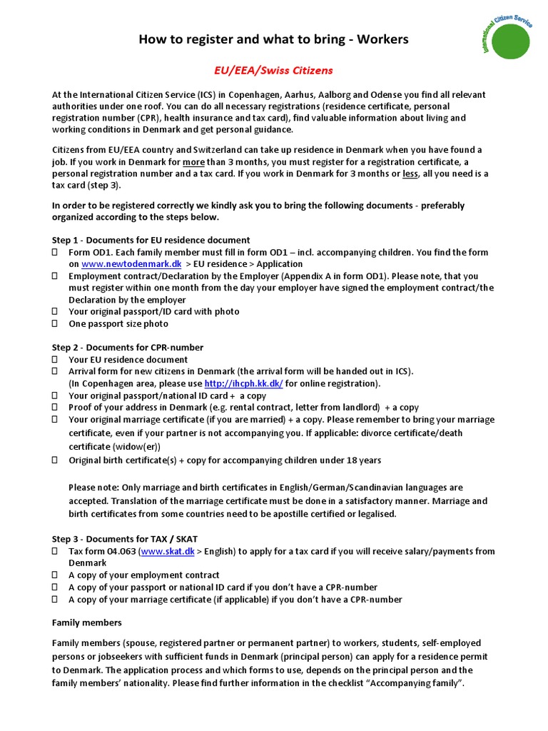 How To Register and What To Bring - Workers: EU/EEA/Swiss Citizens ...