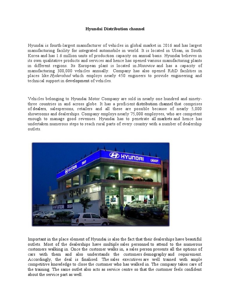 Hyundai's Global Distribution Strategy | PDF | Business