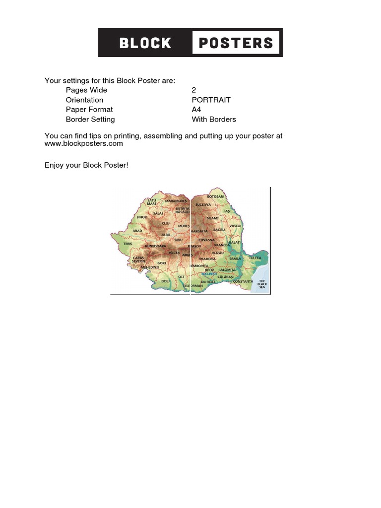 Poster Harta Romaniei | PDF