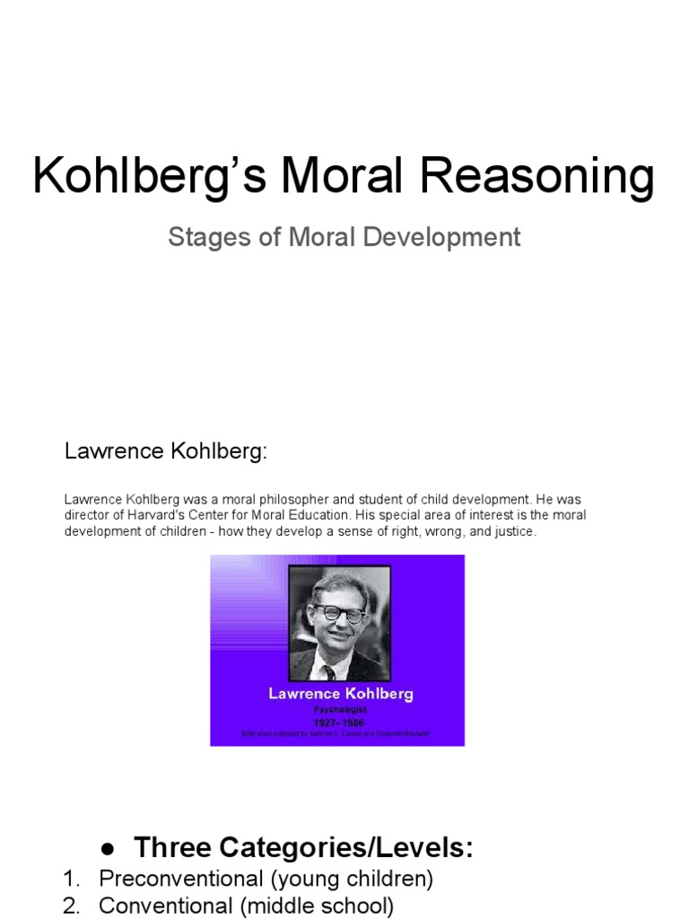 Kohlberg's Moral Reasoning: Stages of Moral Development | PDF ...