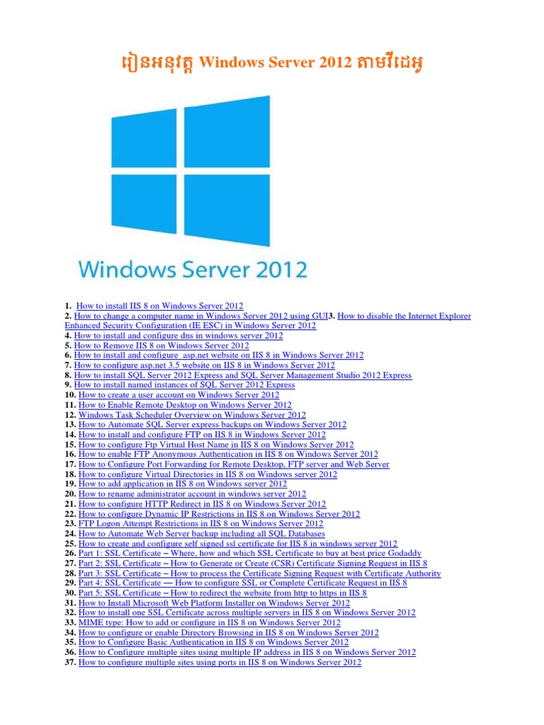 Network I 2 Windows2012 Server | PDF | Internet Information Services ...