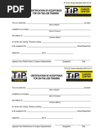 On The Job Training Certificate | PDF