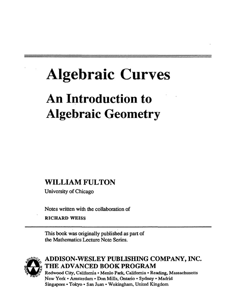 Algebraic Curve, Fulton4 | PDF