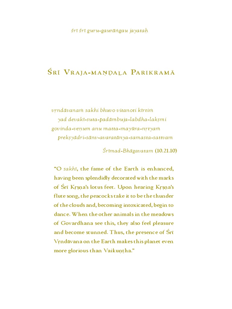 Vraja-maṇḍala Parikrama Guide | PDF | Religion And Belief