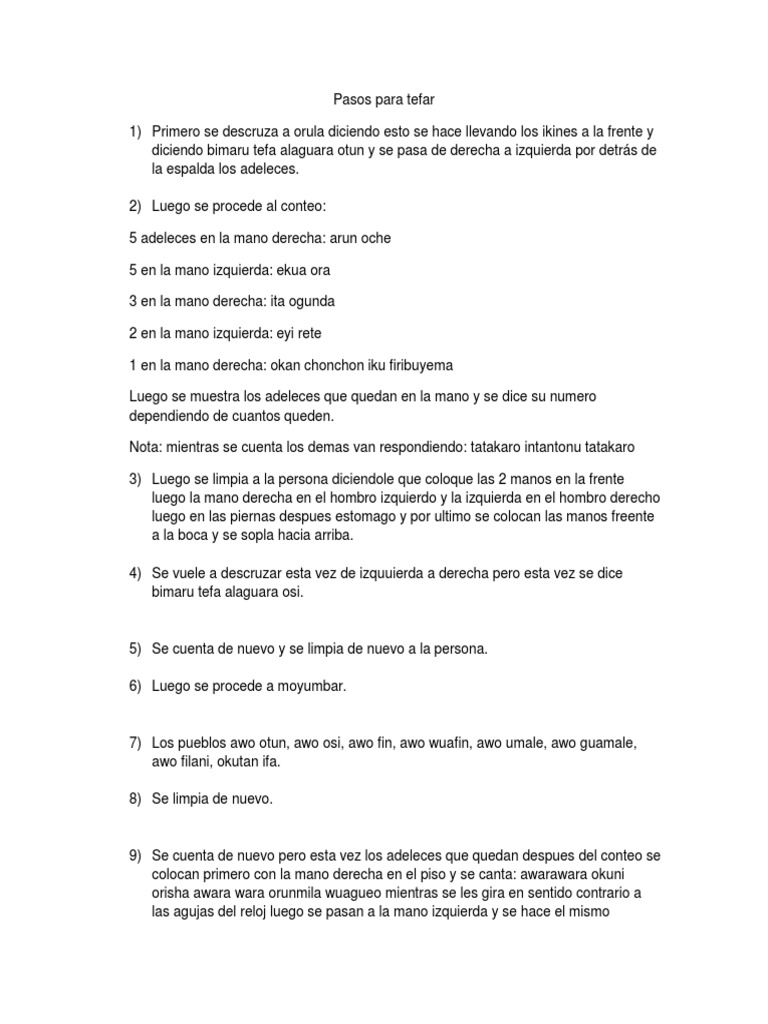 Pasos para Tefar | PDF | Religión étnica | Deidades