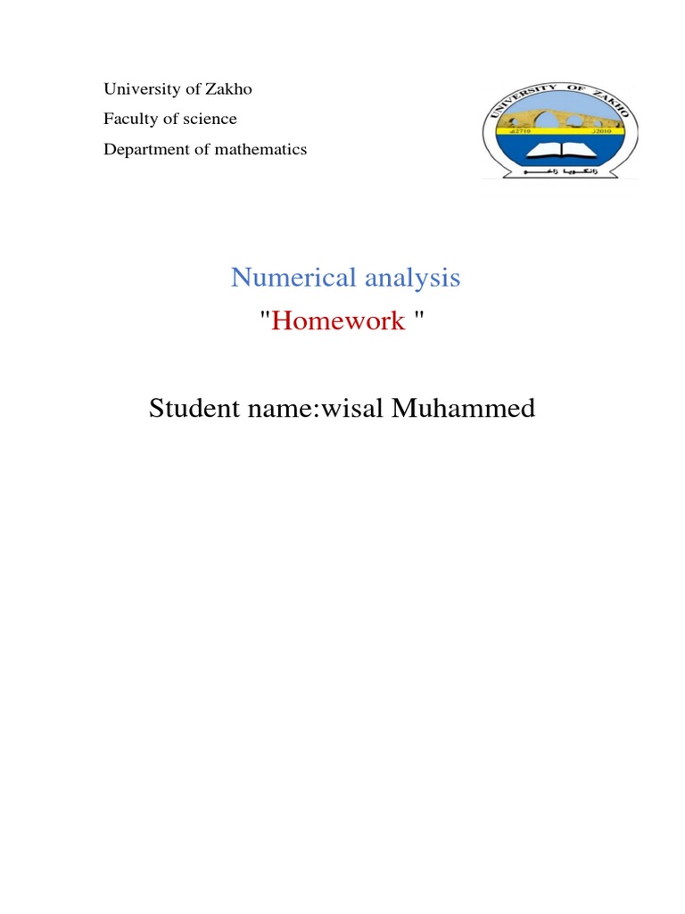 Numerical Analysis: Homework | PDF