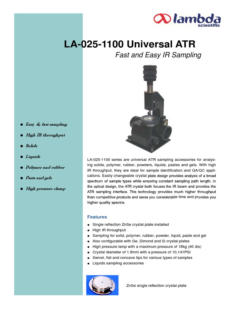 Universal ATR Sampling Accessories | PDF | Phases Of Matter | Materials ...