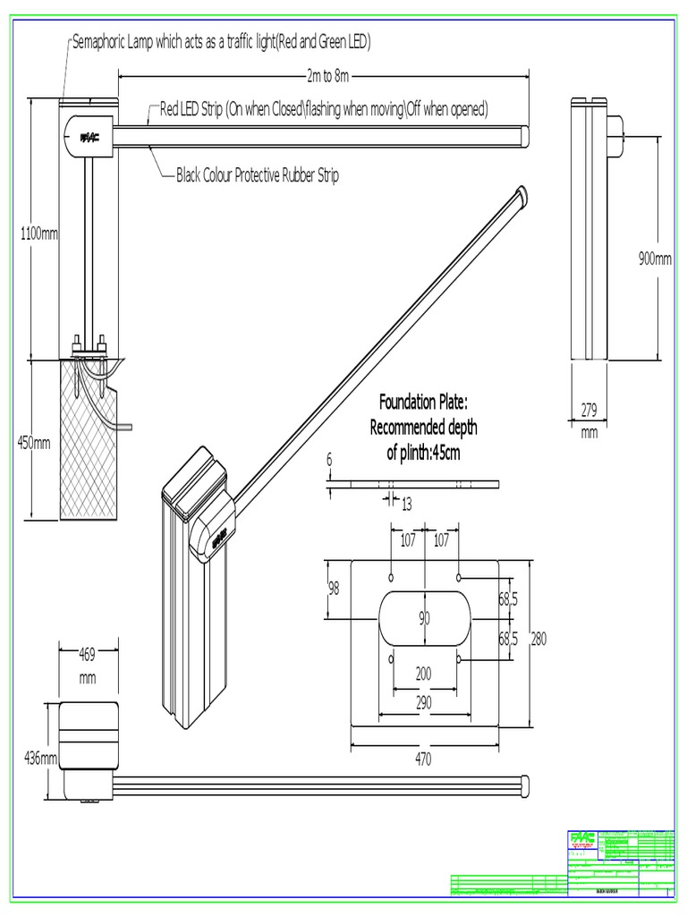 B680H Barrier (All Views+foundation Plate) | PDF