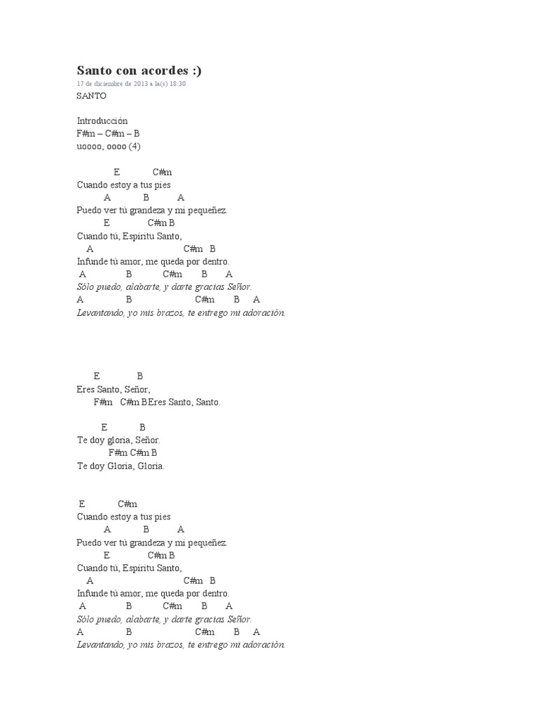 Santo Con Acordes | PDF