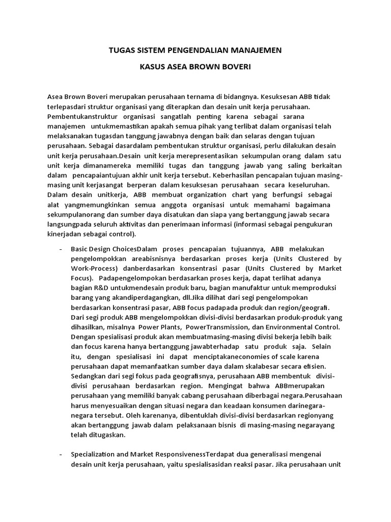 Kasus Asea Brown Boveri (Subhan Azhari) | PDF | Bisnis