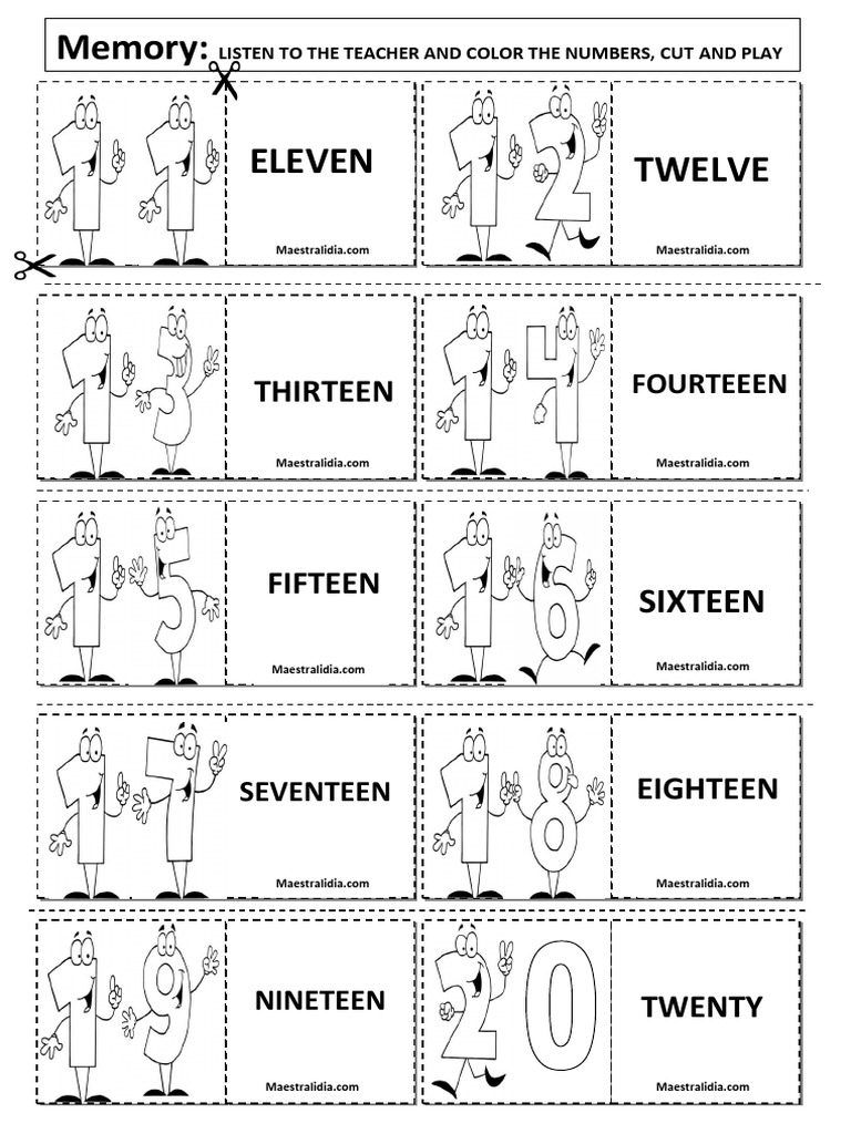 Numbers Memory 11-20 | PDF