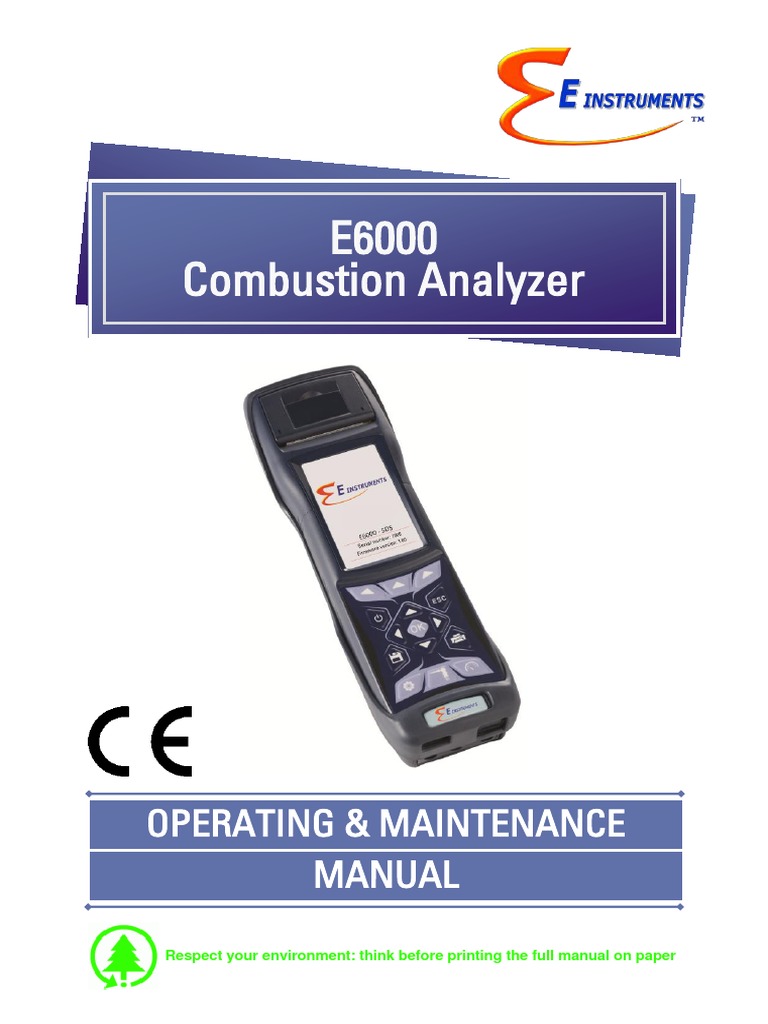 E6000 Complete Operating Manual | PDF | Electrochemistry | Chimney