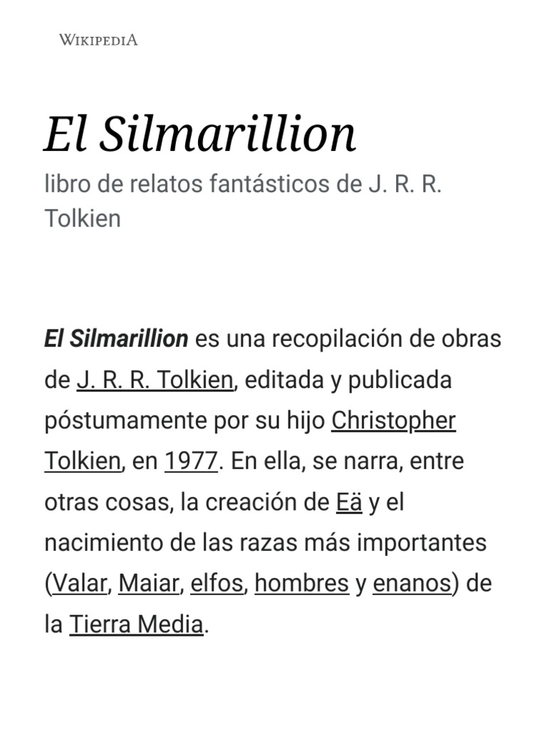 El Silmarillion | PDF | Tierra Media | J. R. R. Tolkien