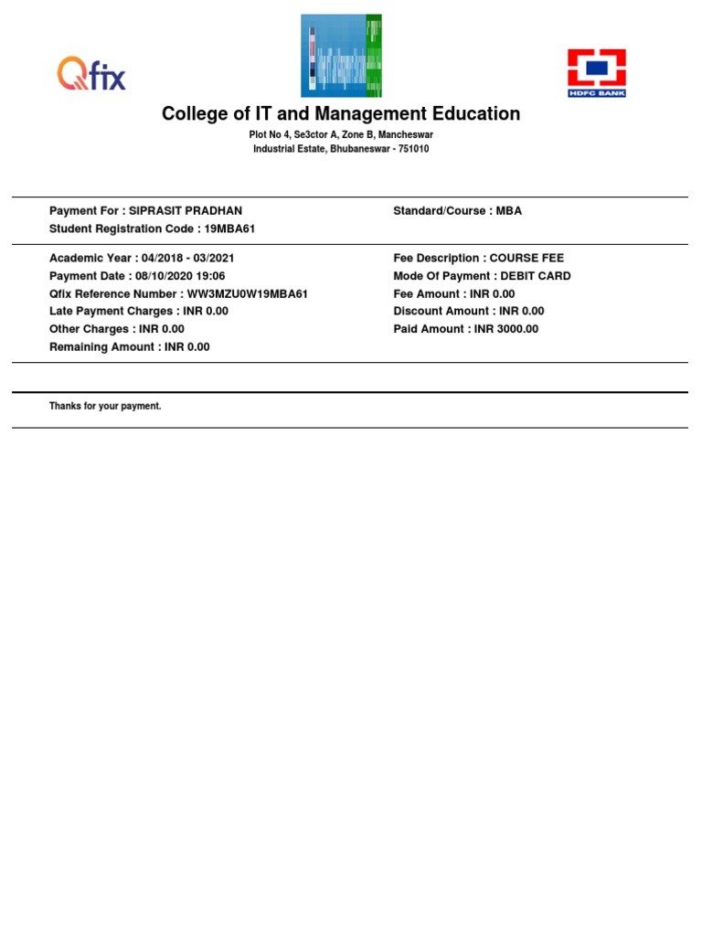 Qfix Payment Receipt Ww3mzu0w19mba61 | PDF