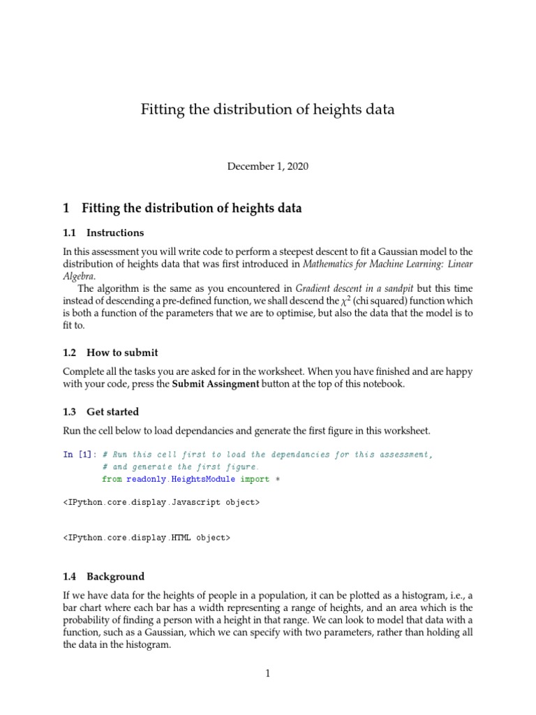 1 Fitting The Distribution of Heights Data | PDF