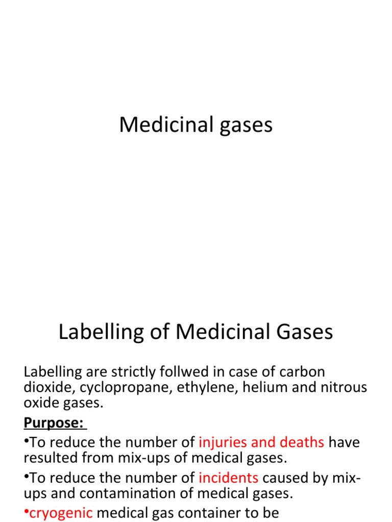 Medicinal Gases 03 | PDF | Gases | Chemistry