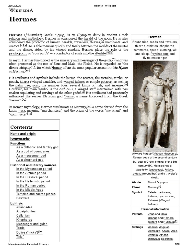 Hermes - God | PDF | Hermes Trismegistus | Ancient Greek Religion