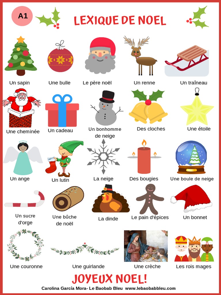 Vocabulaire de Noël A1 | PDF