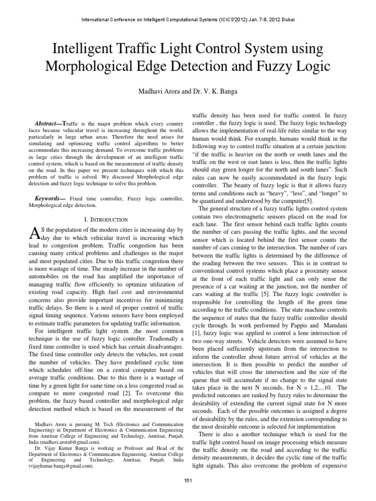 Intelligent Traffic Light Control System Using Morphological Edge ...