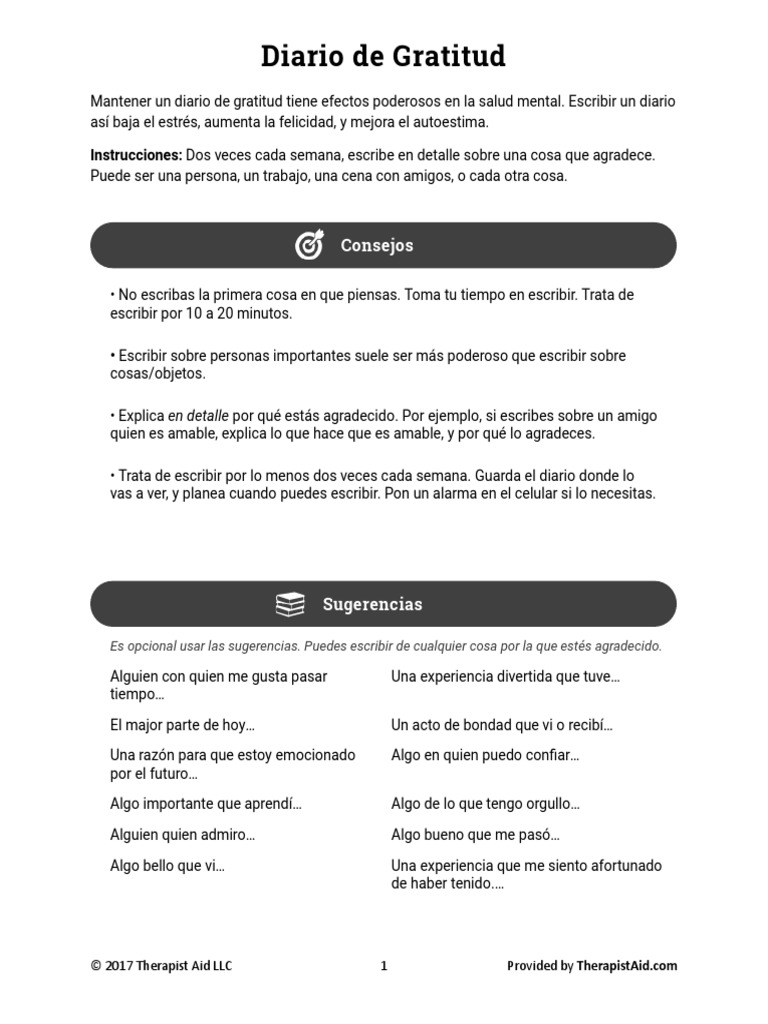 Gratitude Journal Spanish | PDF | Crecimiento personal y profesional ...