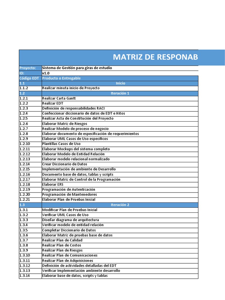 Ejemplo - Matriz de Responsabilidades RACI | PDF | Caso de uso ...