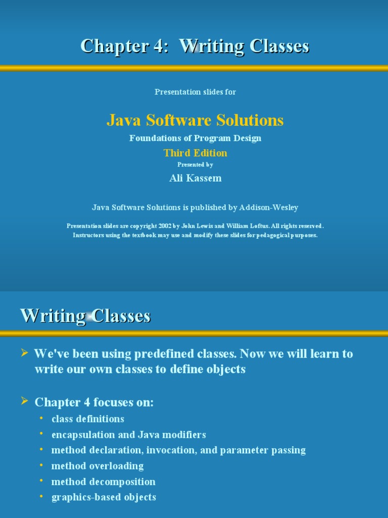 Chapter 4: Writing Classes | PDF | Method (Computer Programming ... Chapter 4: Writing Classes | PDF | Method (Computer Programming ...